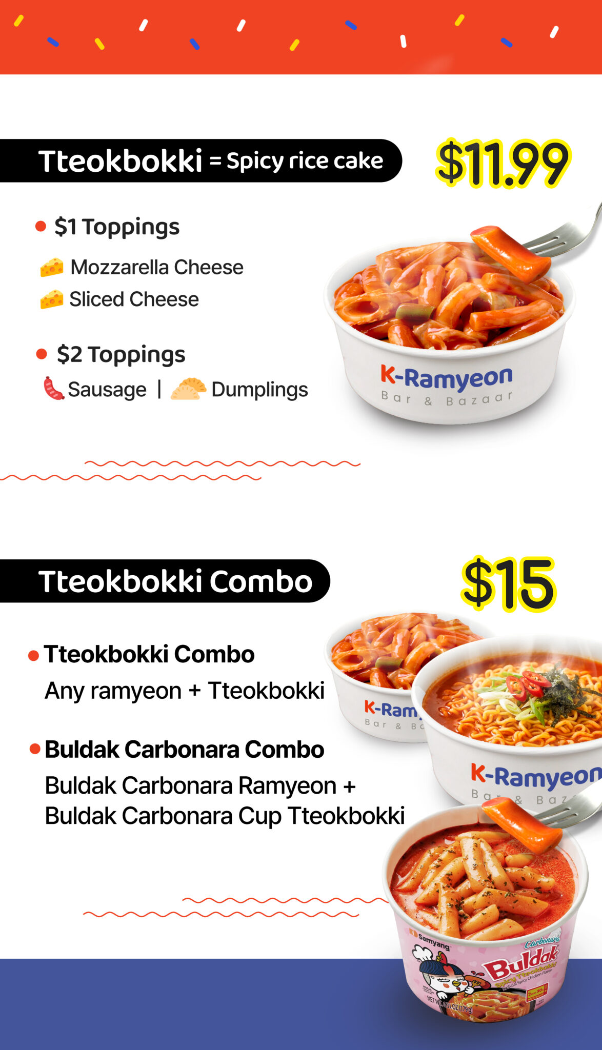 Menu – K-Ramyeon Bar & Bazaar